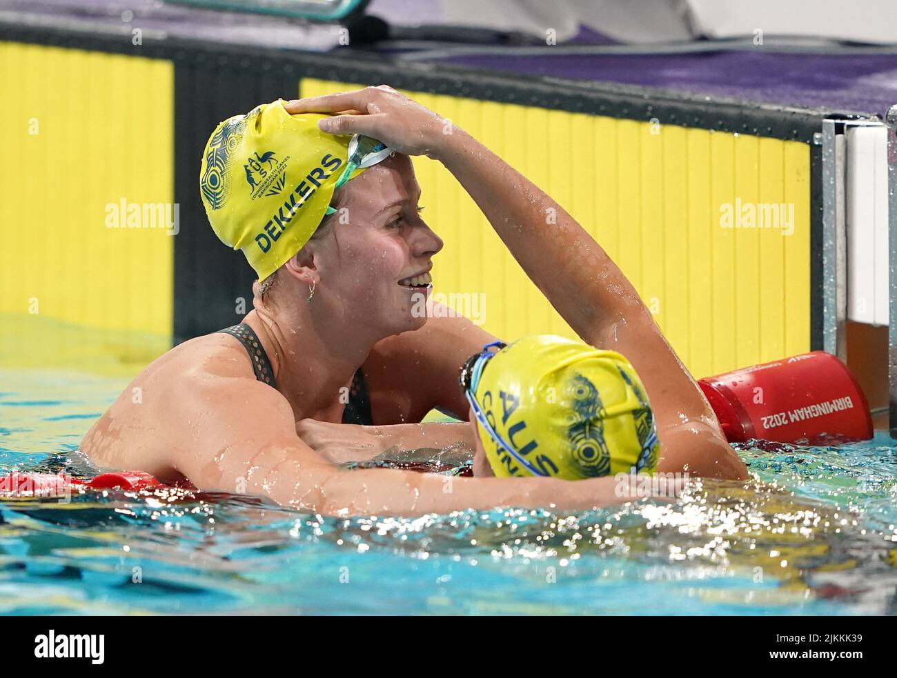 Australia's Elizabeth Dekkers congratulated by team-mate Abbey Connor ...