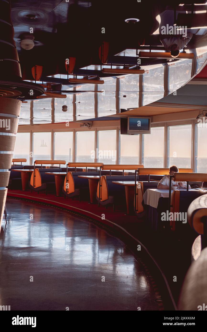 A vertical shot of the inside of a TV tower in Vilnius, Lithuania Stock ...