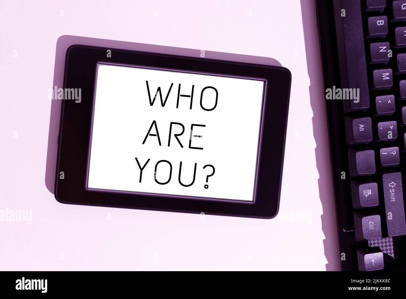 Sign displaying Who Are You. Business overview Introduce Identify ...