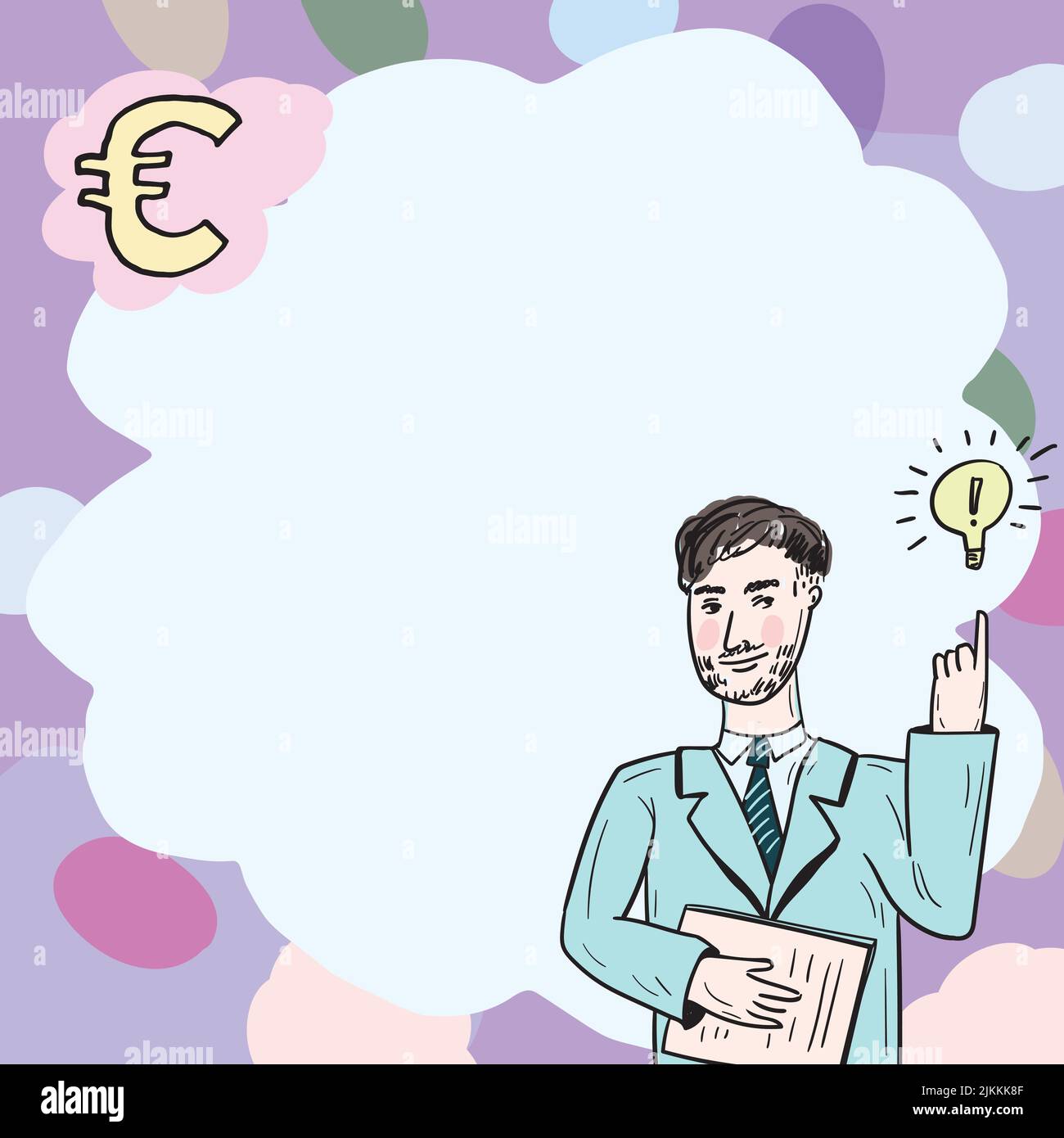 Businessman Thinking Important Informations With Euro Sign And ...