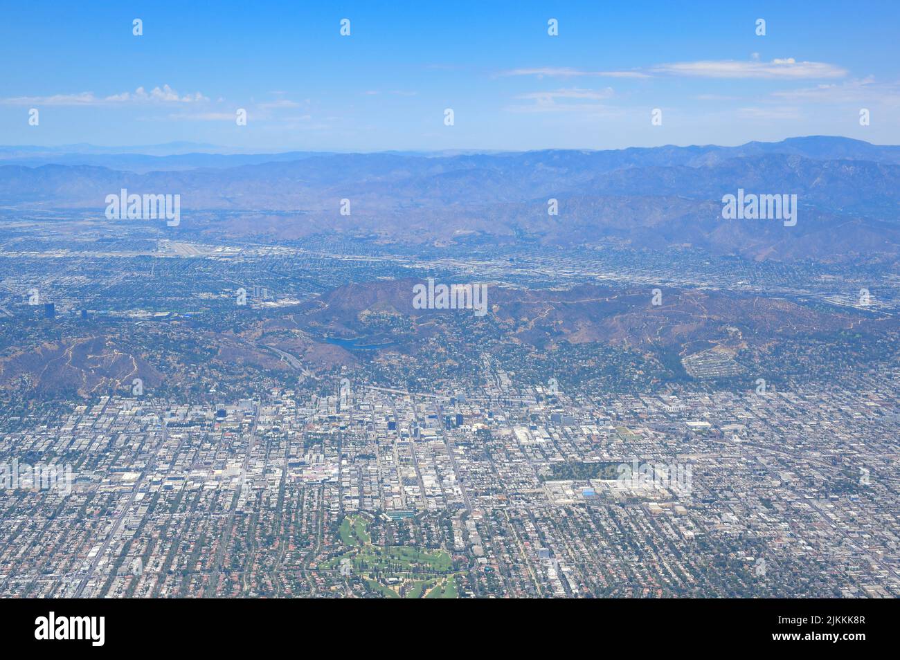 Hollywood - Aerial of an iconic megacity, Los Angeles CA Stock Photo ...