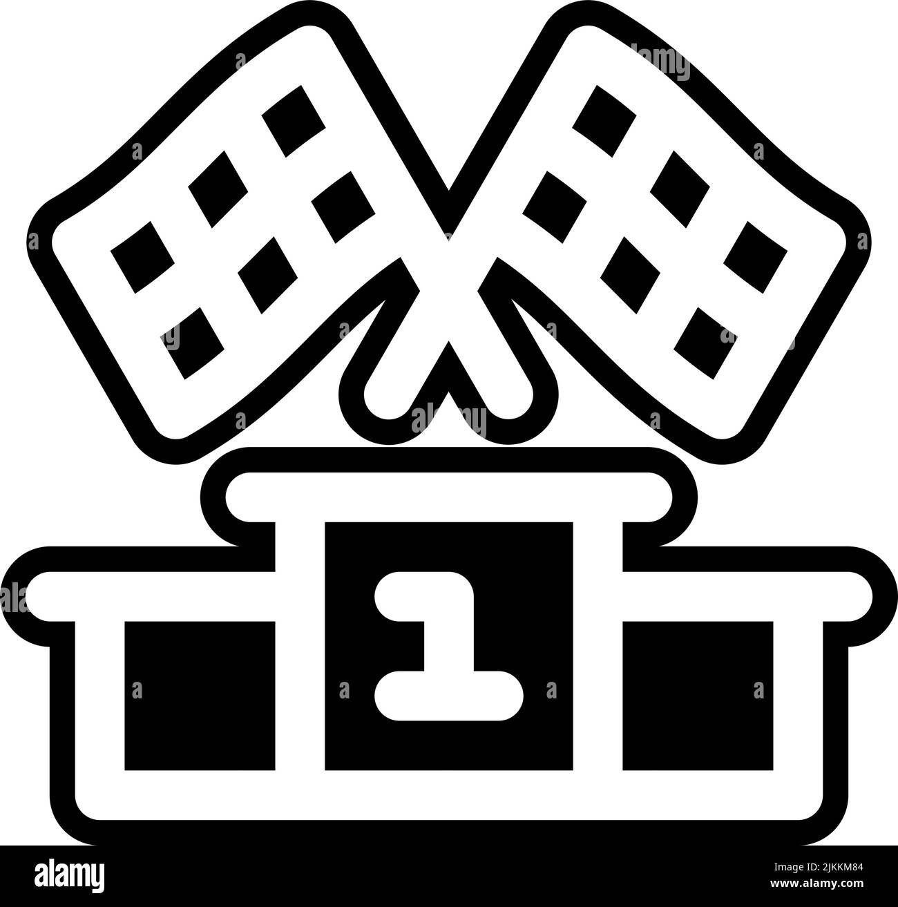 Podium audience icon illustration Black and White Stock Photos & Images ...