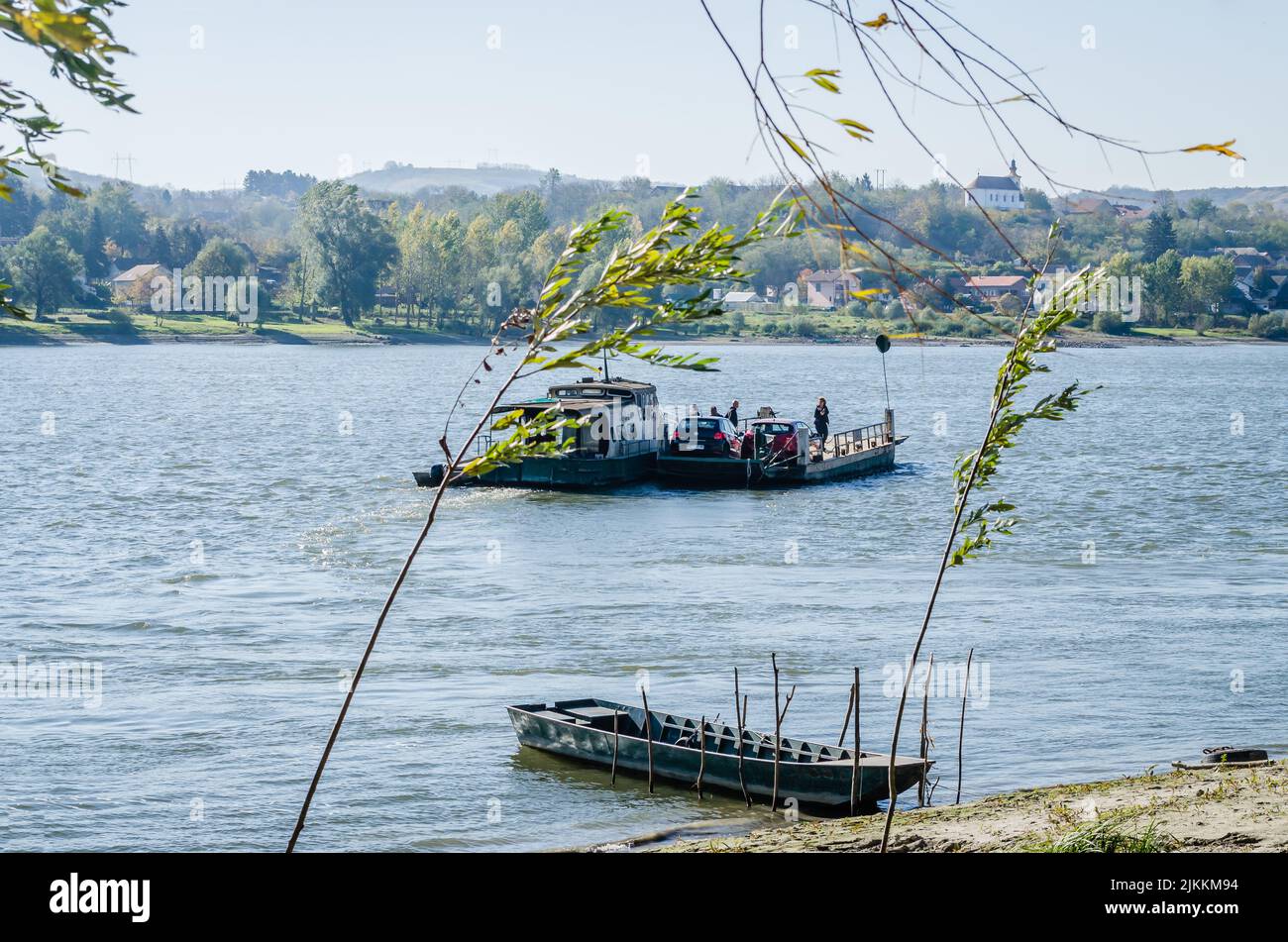 Raft crossing on the Danube near the city of Novi Sad Stock Photo - Alamy