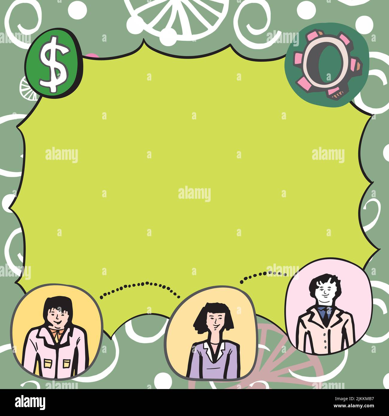 Three Business People Presenting Important Informations. Team Showing ...