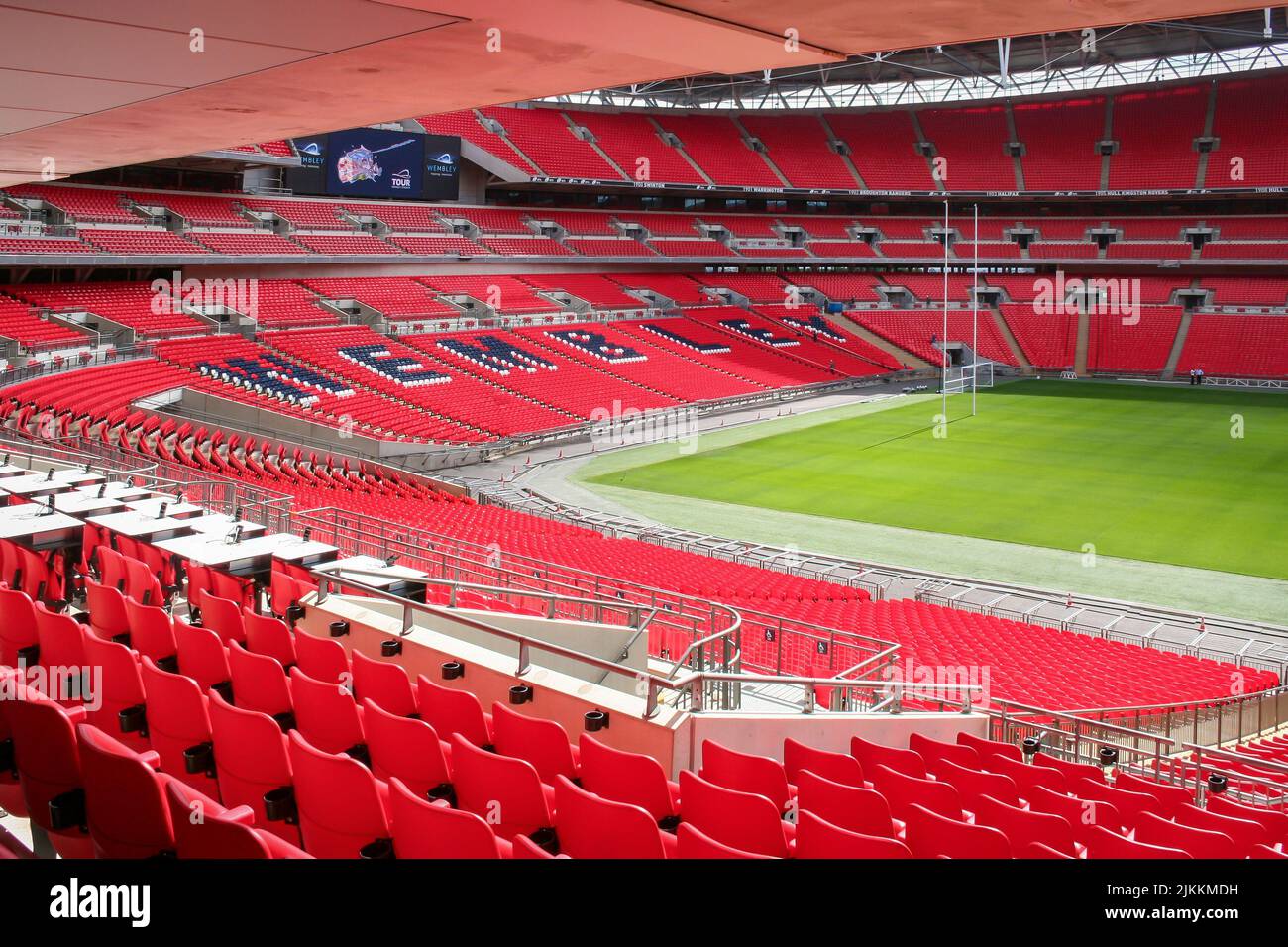 A horizontal shot of a famous Wembley Stadium in London, United Kingdom ...
