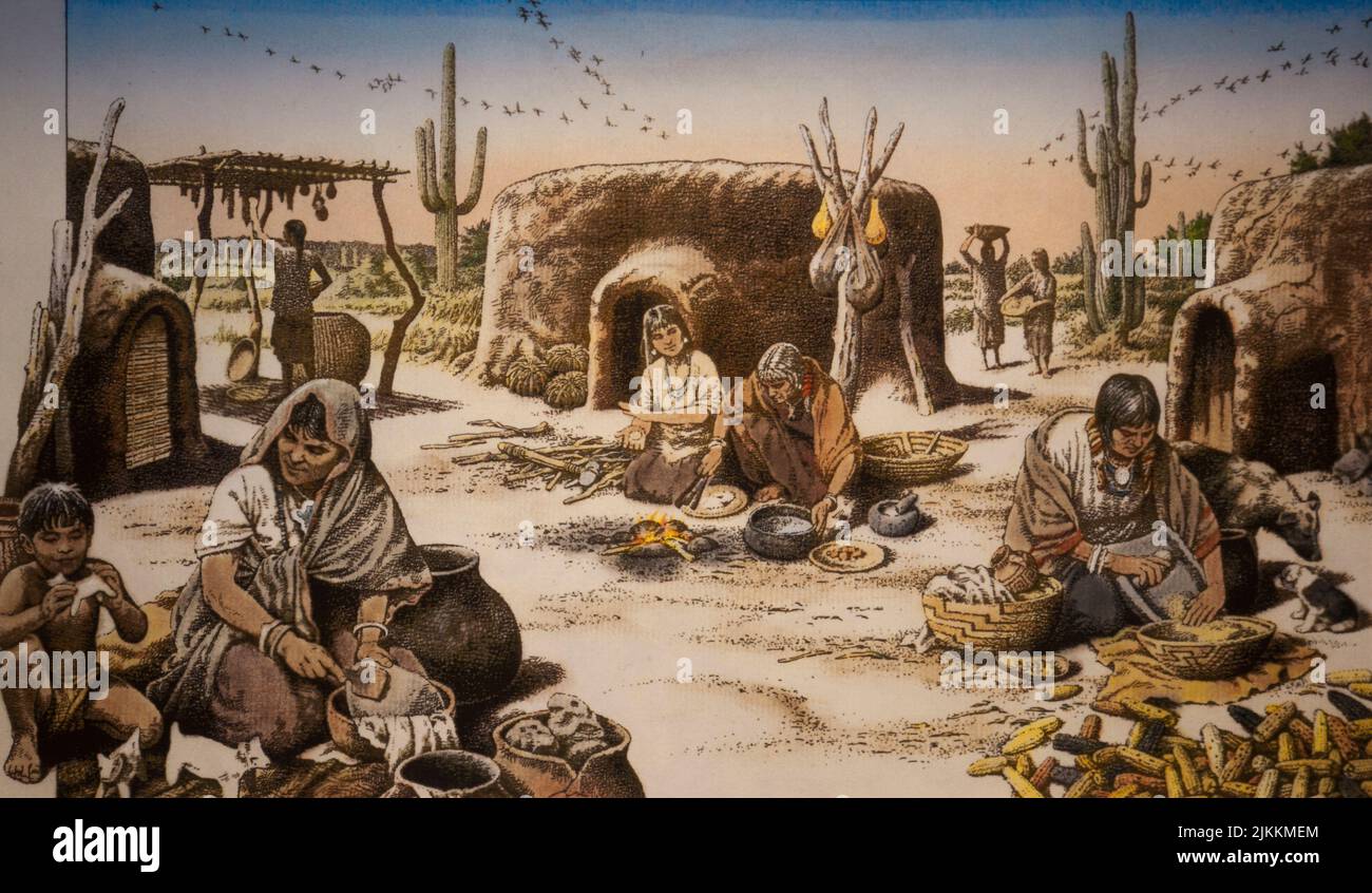 Native american dwellings illustration hi-res stock photography and ...