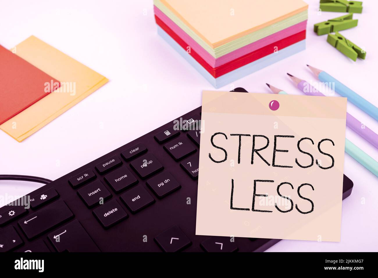 Writing displaying text Stress Less. Internet Concept Stay away from ...