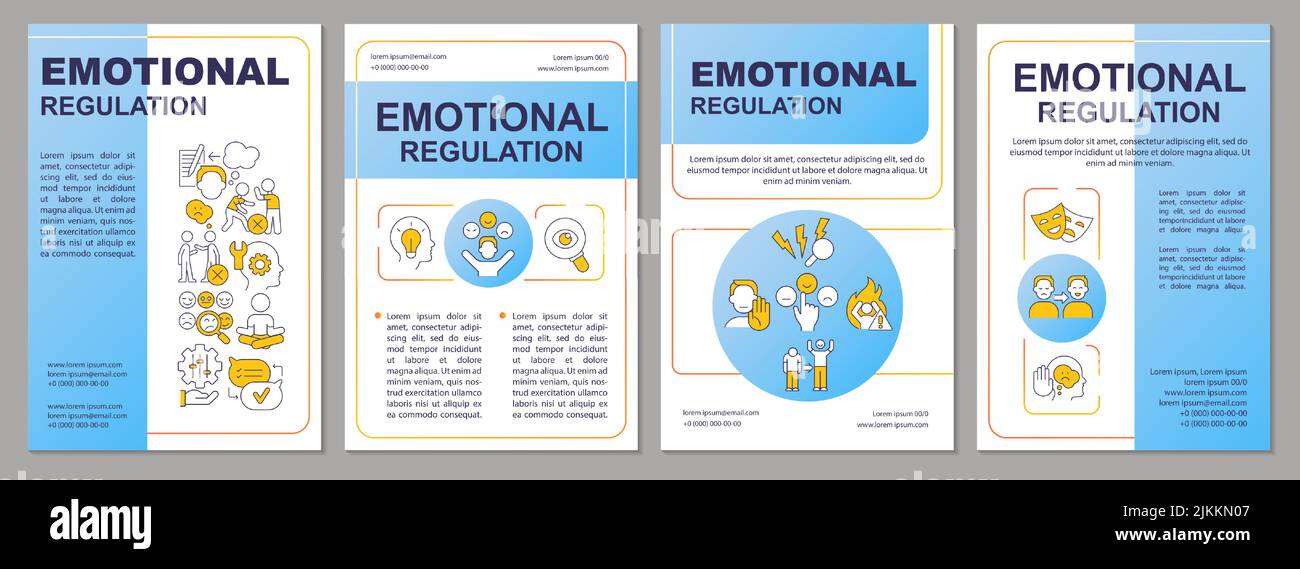 Emotional regulation blue brochure template Stock Vector Image & Art ...