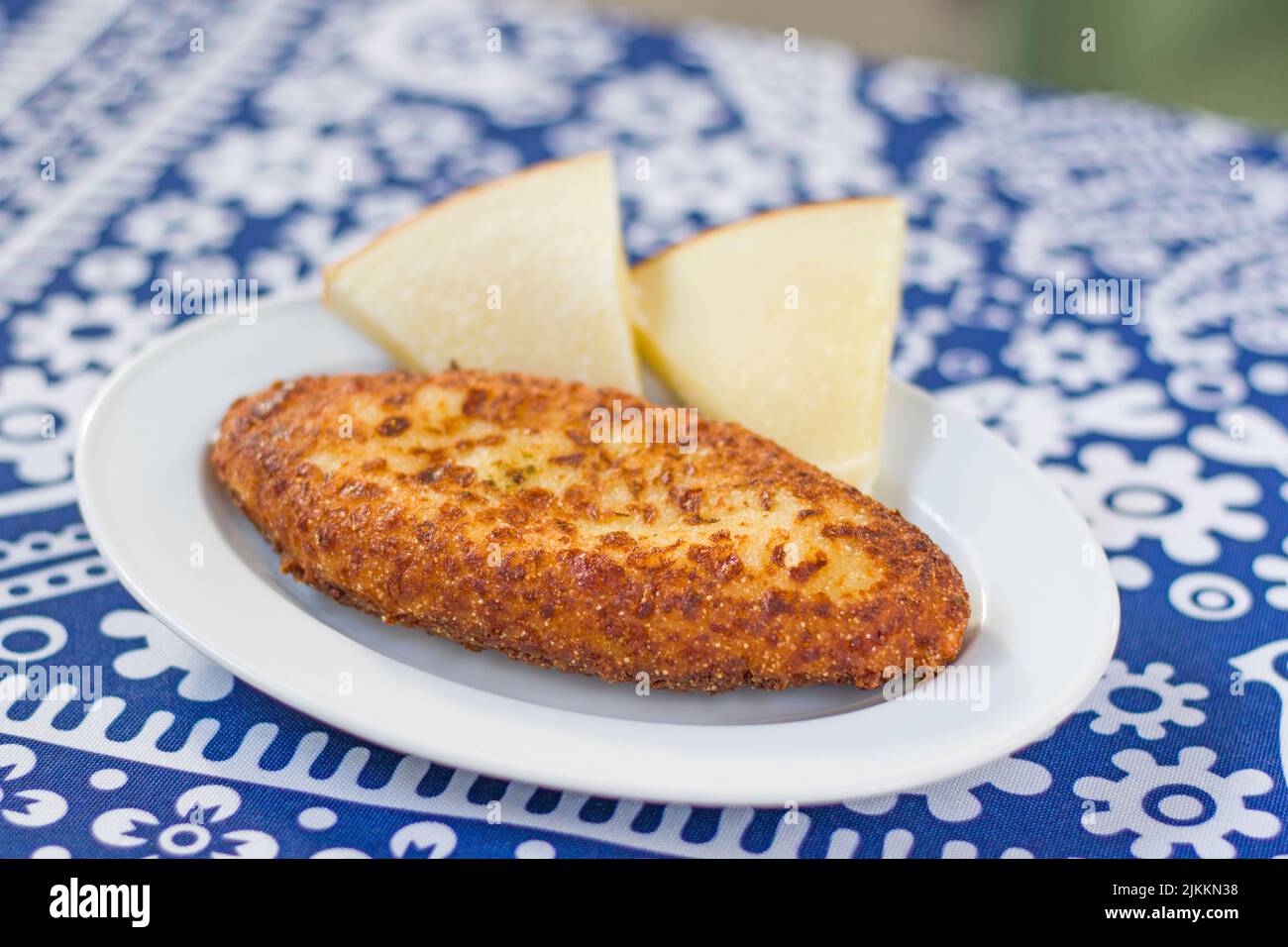 Georgian traditional food Chvishtari, corn meal with cheese and corn ...