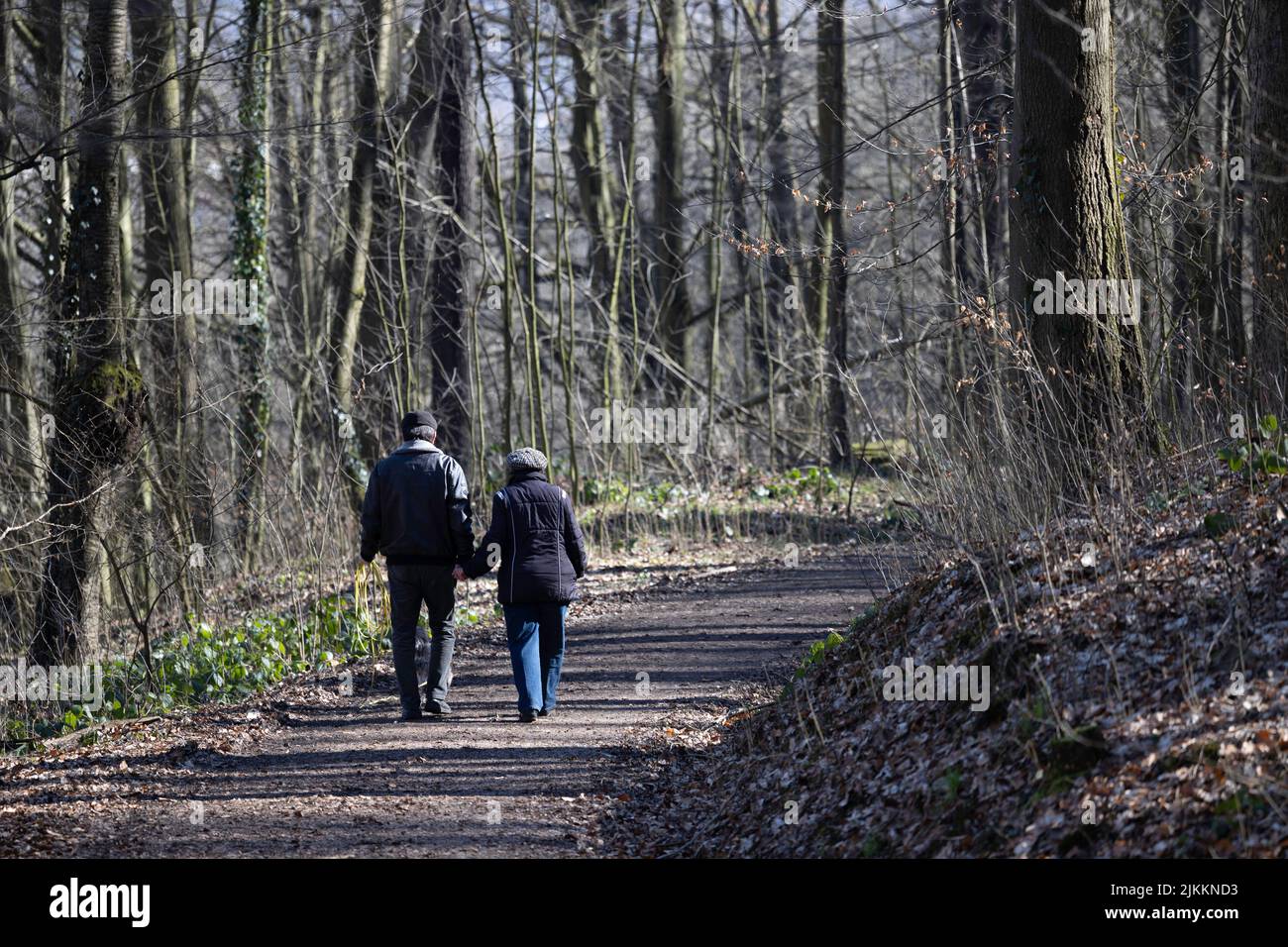 Back view man woman walking hi-res stock photography and images - Alamy