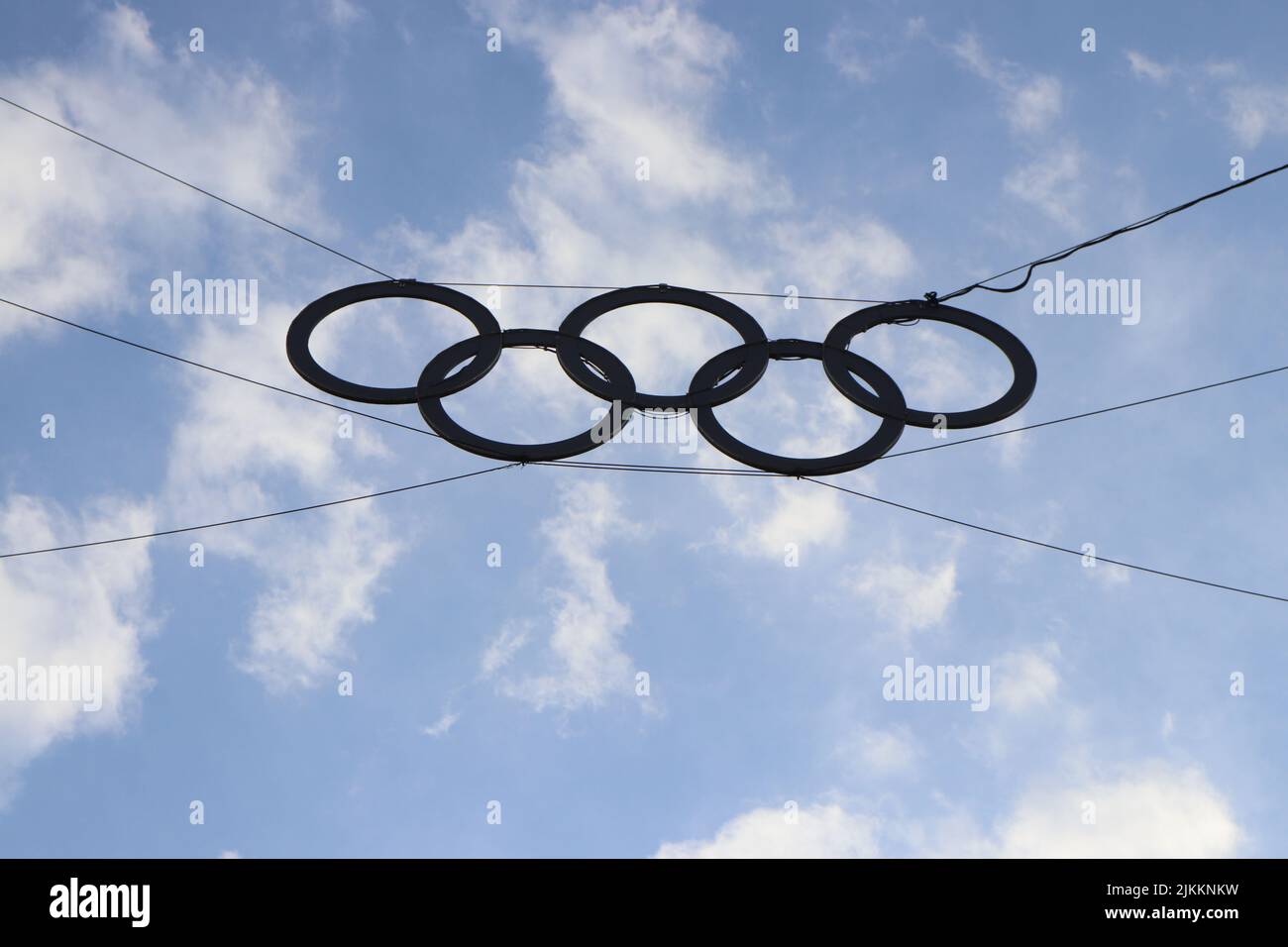 Olympic rings symbol background hi-res stock photography and images - Alamy