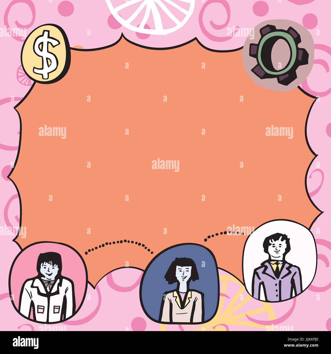 Three Business People Presenting Important Informations. Team Showing ...