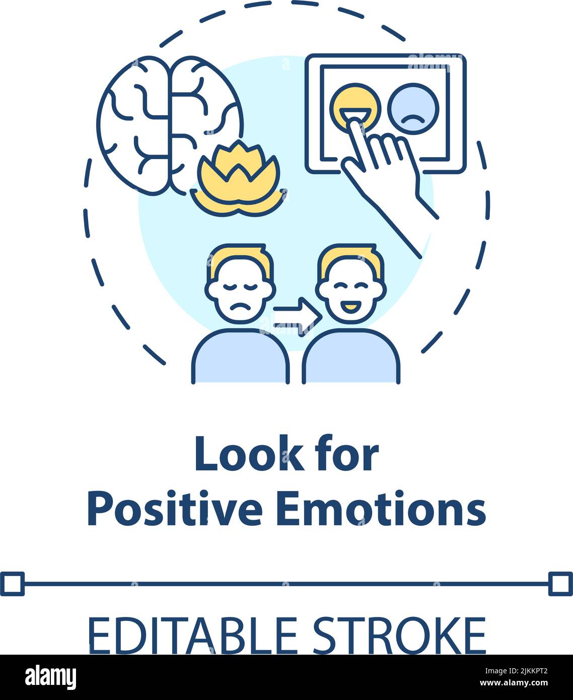 Look for positive emotions concept icon Stock Vector Image & Art - Alamy