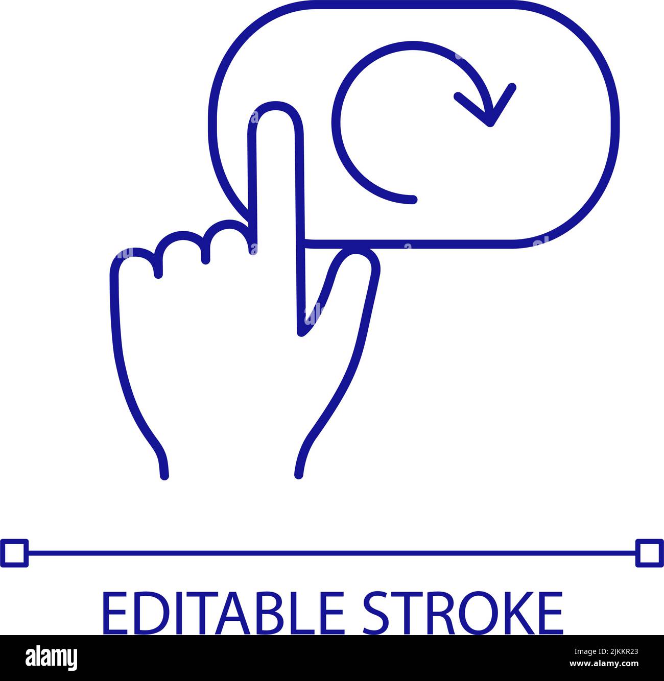 Hand pressing button with round arrow RGB color icon Stock Vector Image ...