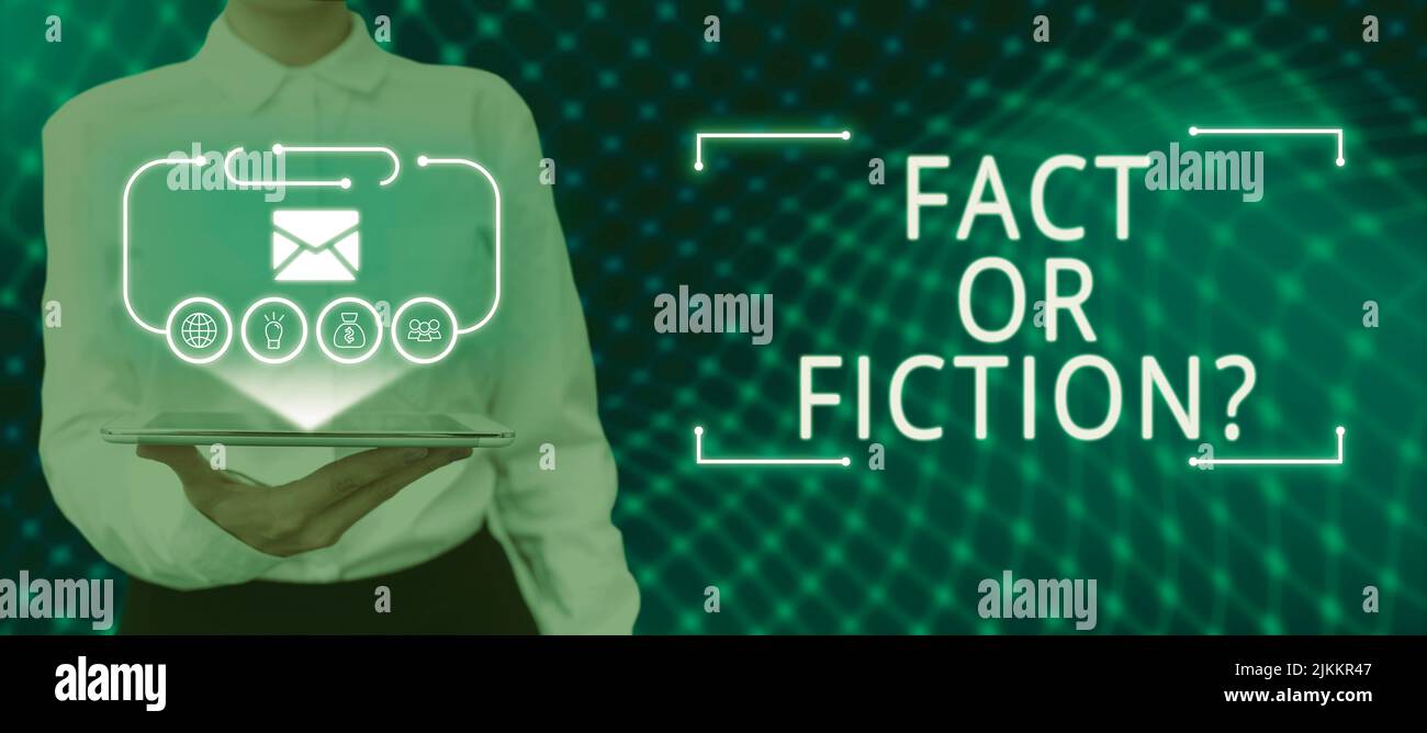 Text showing inspiration Fact Or Fiction. Conceptual photo Is it true ...