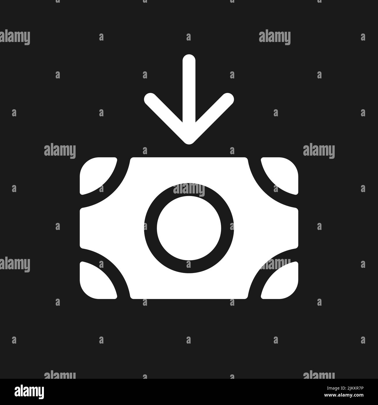 Inbound cash dark mode glyph ui icon Stock Vector Image & Art - Alamy