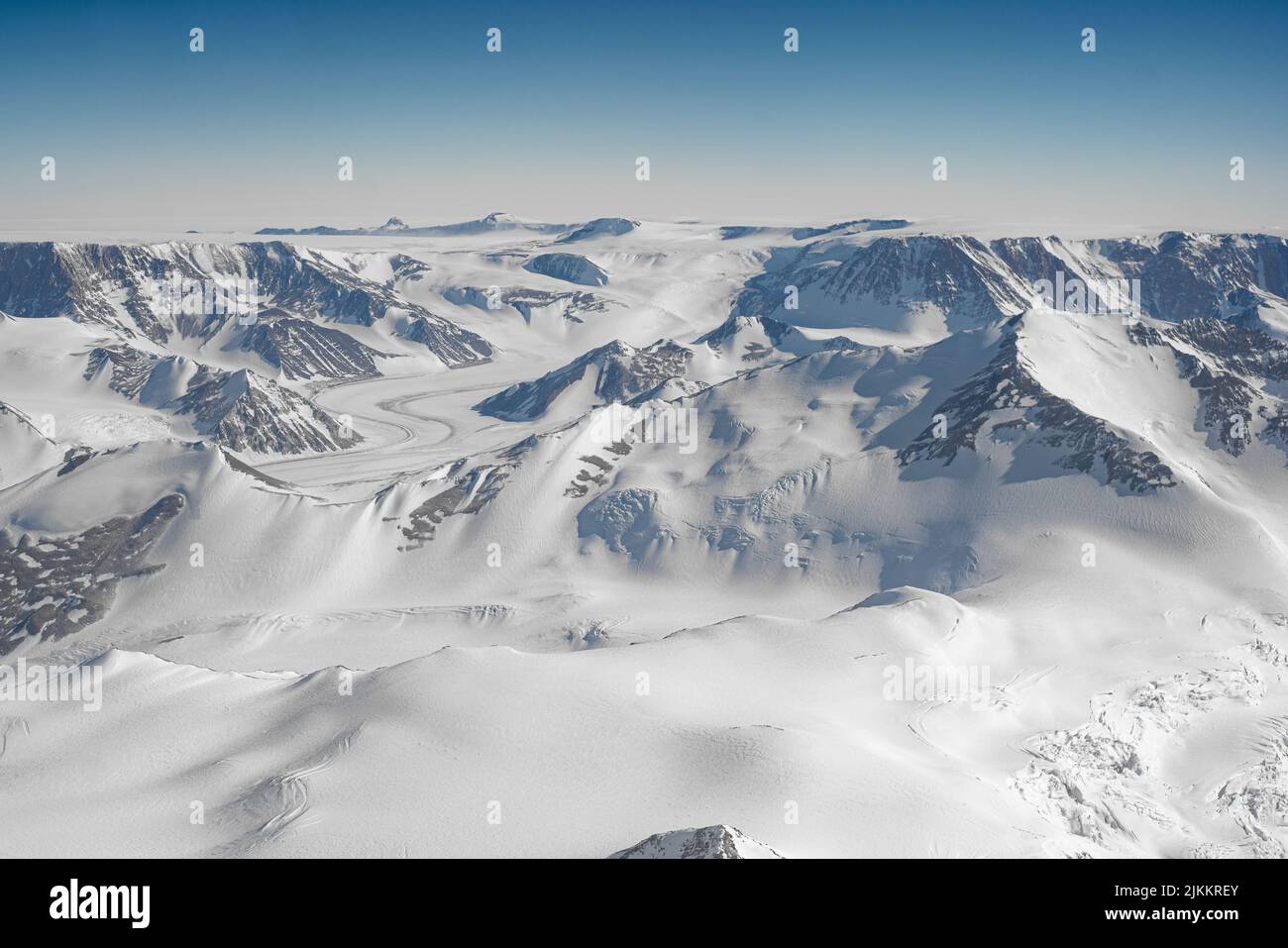 An aerial view of white mountains in Antarctica Stock Photo - Alamy