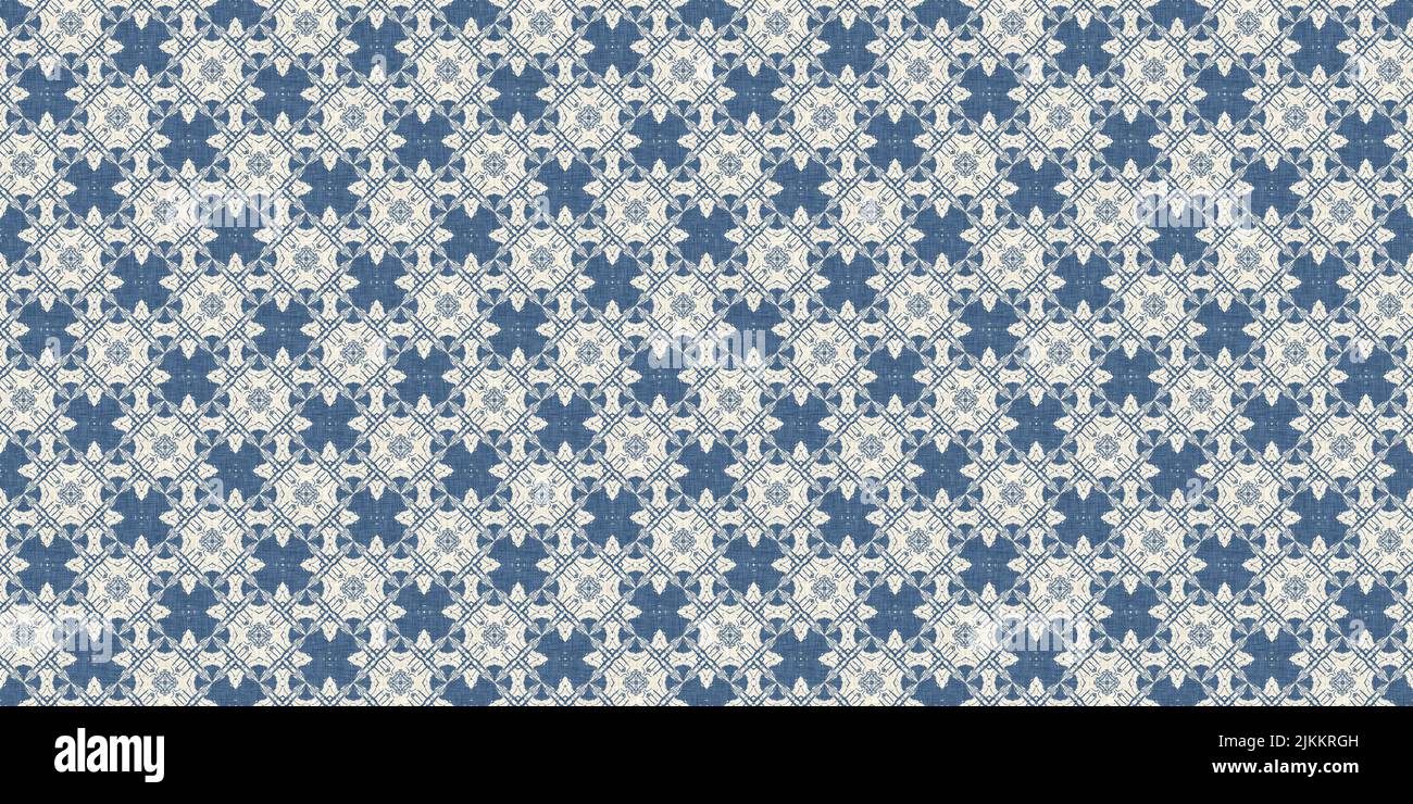 French blue quilted printed fabric border pattern for shabby chic home ...