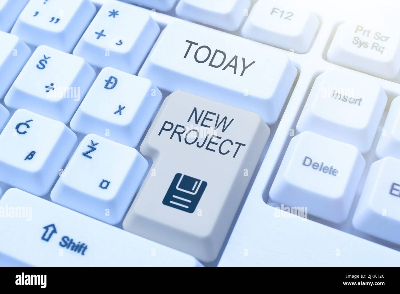 Sign displaying New Project. Business overview individual enterprise ...