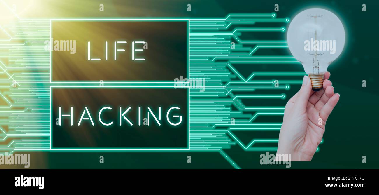 Text caption presenting Life Hacking. Business overview Simple and ... Text caption presenting Life Hacking. Business overview Simple and ...