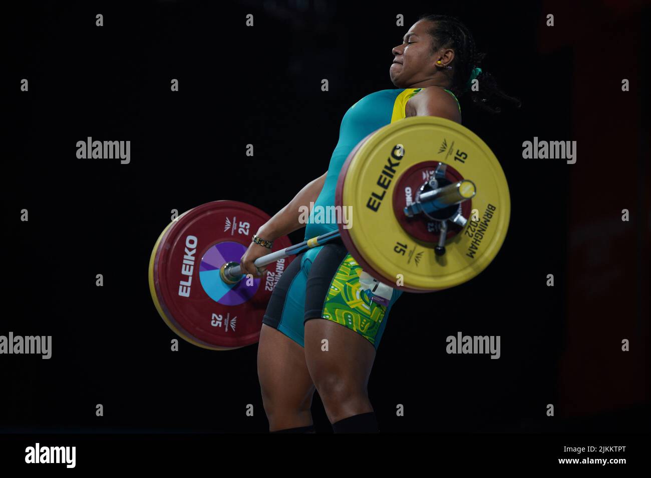 Australia's Eileen Cikamatana during the Women's 87kg Weightlifting ...