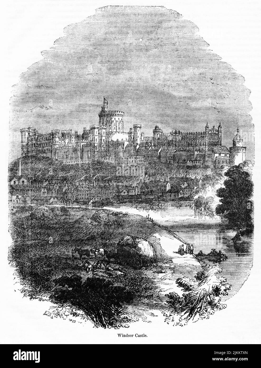 Windsor Castle, Illustration from the Book, "John Cassel’s Illustrated ...