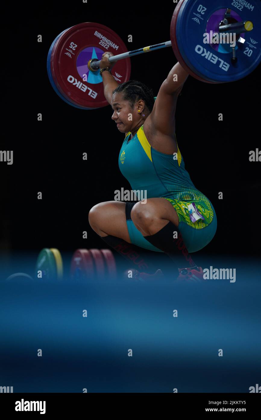 Australia's Eileen Cikamatana during the Women's 87kg Weightlifting ...
