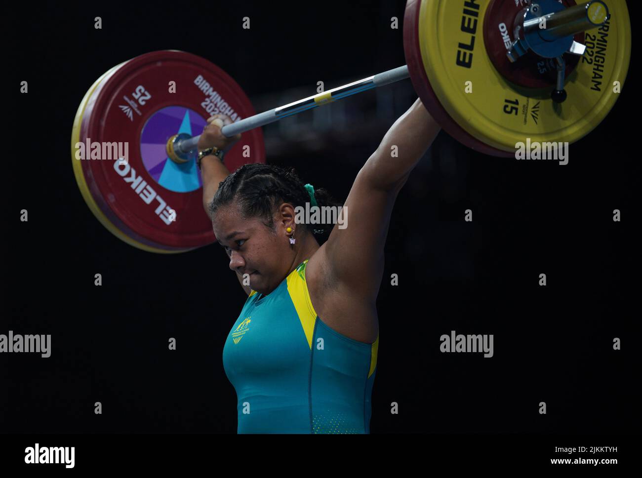 Australia's Eileen Cikamatana during the Women's 87kg Weightlifting ...
