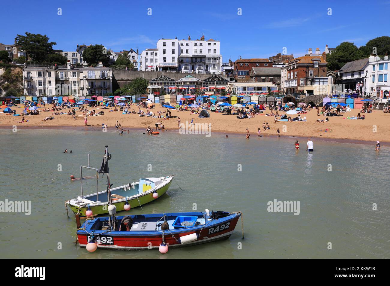 The harbour with the beach beyond in pretty Broadstairs, on the Isle of ...