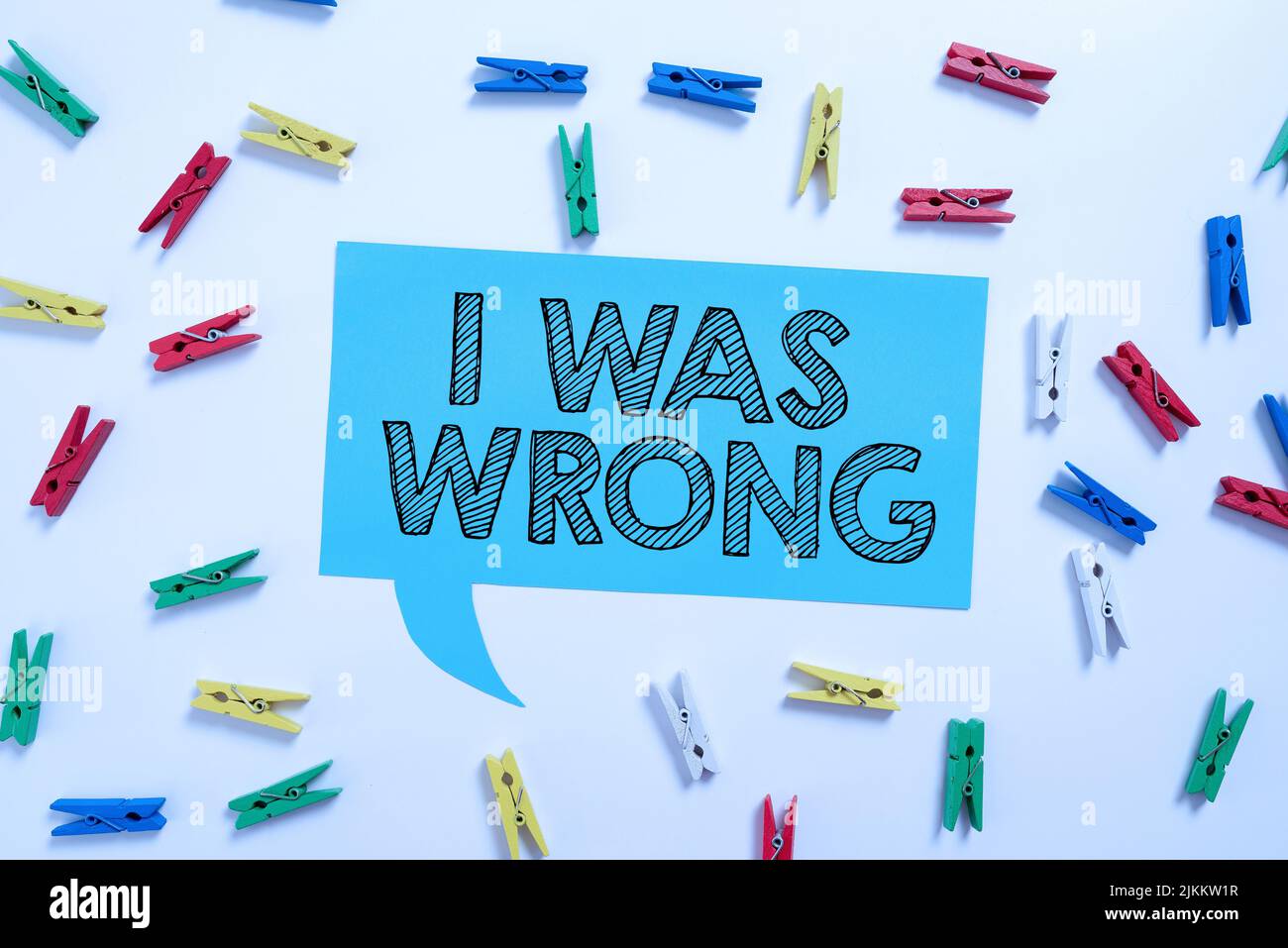 Handwriting text I Was Wrong. Word for Acceptance of a mistake error ...
