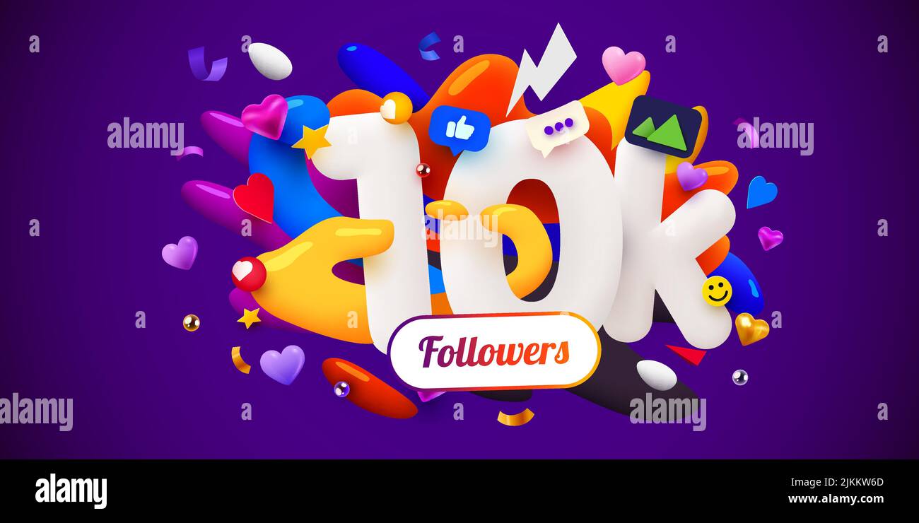 10k or 10000 followers thank you. Social Network friends, followers ...