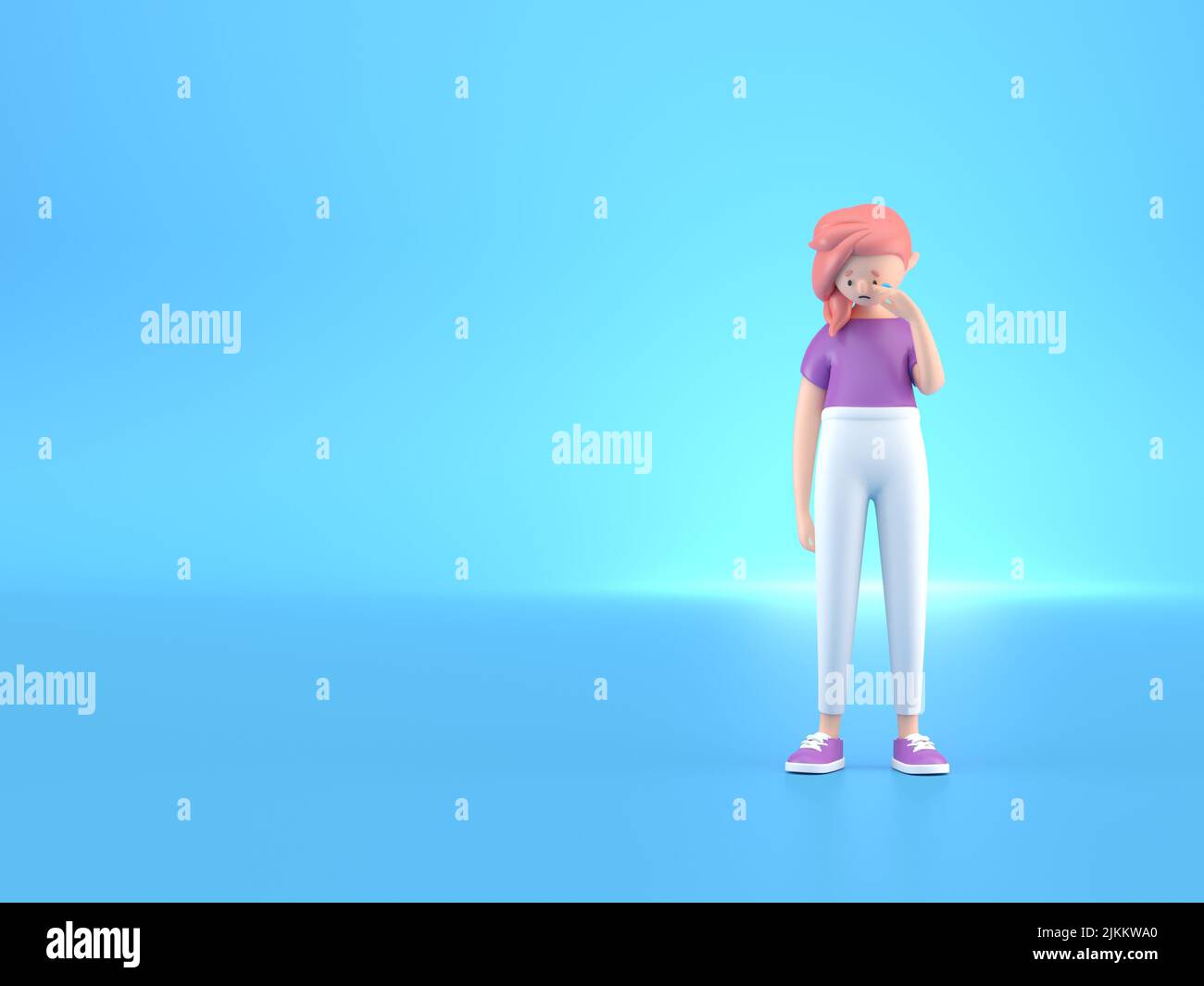 Isolated Sadness Gesture. 3D Illustration Stock Photo - Alamy