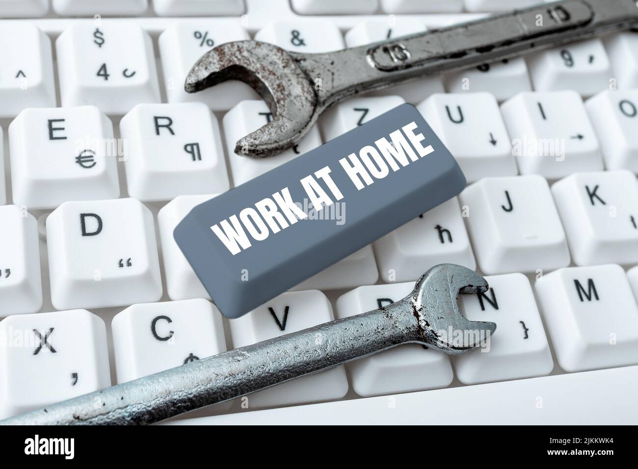 Conceptual caption Work At Home. Business overview Freelance job ...