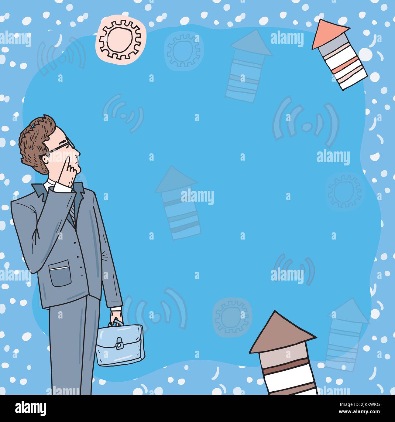 Professor In Suit Presenting Important Messages. Teacher With Glasses ...