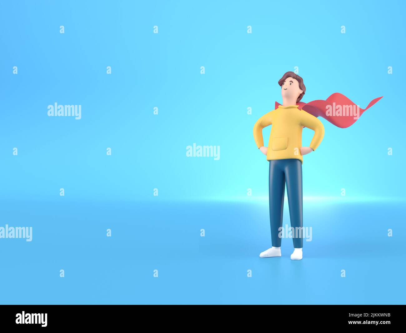 Isolated Courage Gesture. 3D Illustration Stock Photo - Alamy