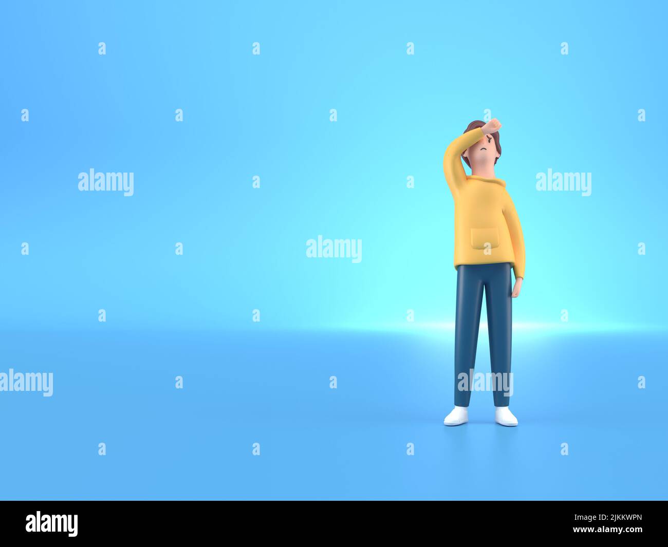 Isolated Worried Man. 3D Illustration Stock Photo - Alamy