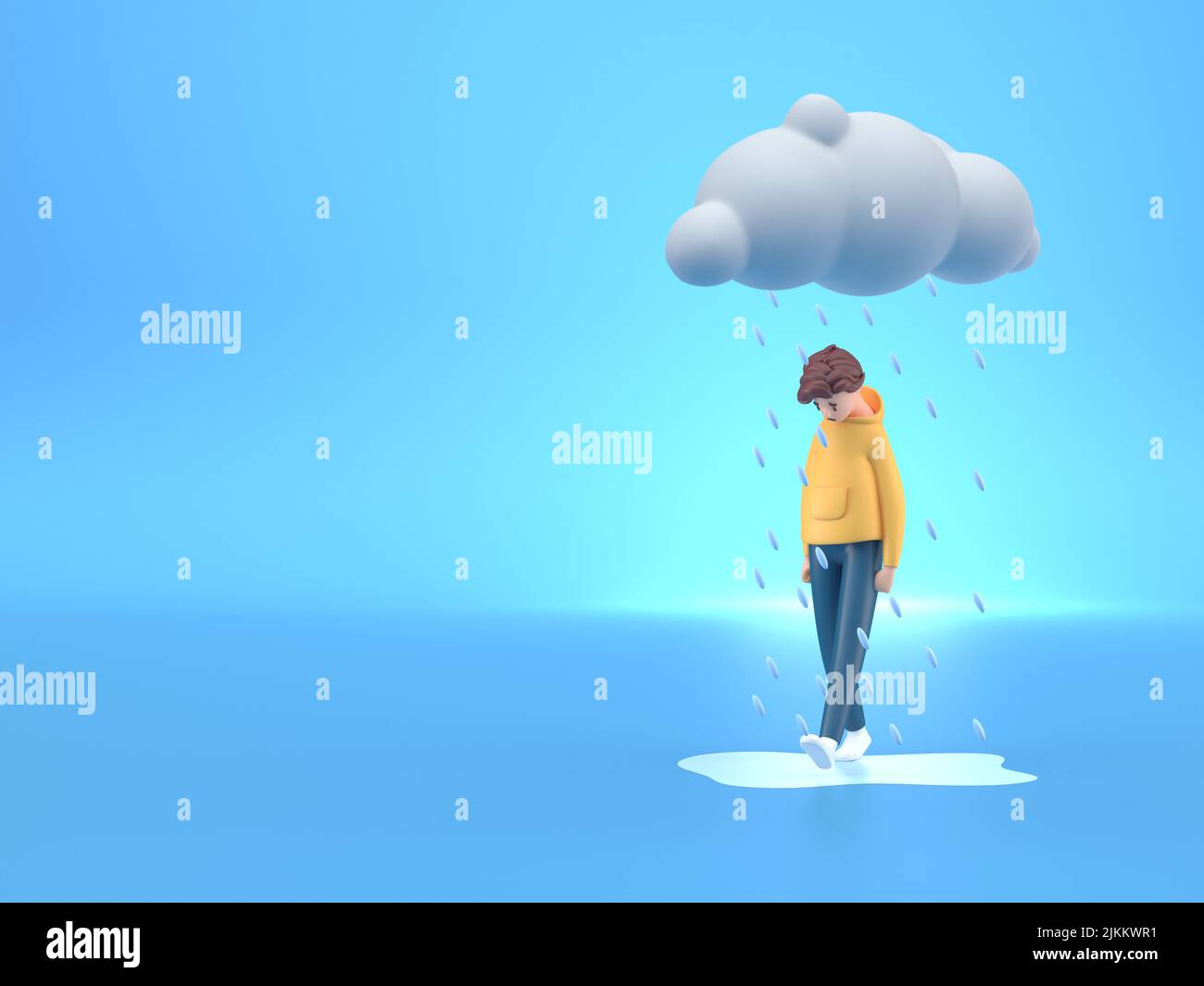 Isolated Sadness Gesture. 3D Illustration Stock Photo - Alamy