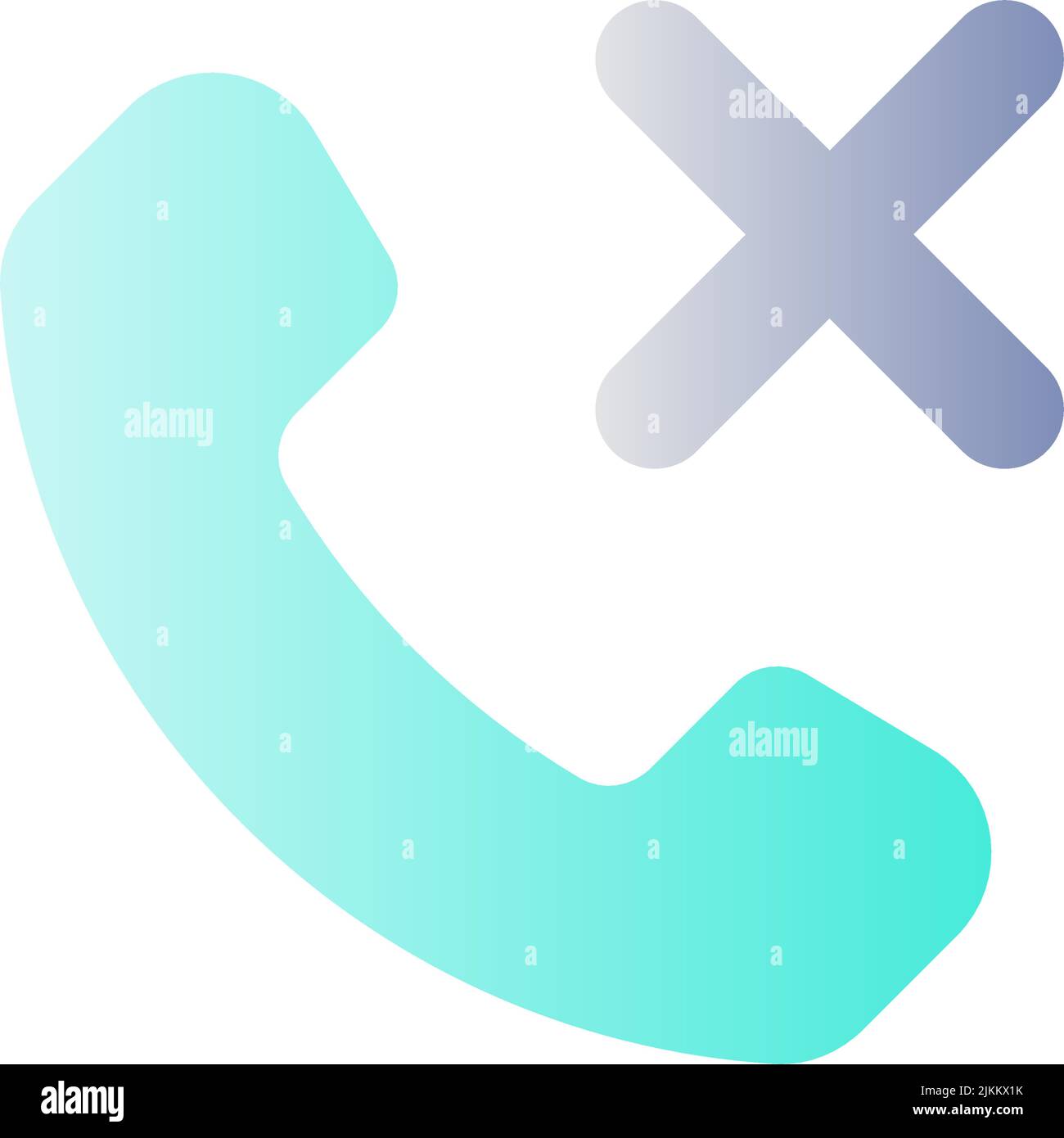 Decline phone call flat gradient color ui icon Stock Vector Image & Art - Alamy