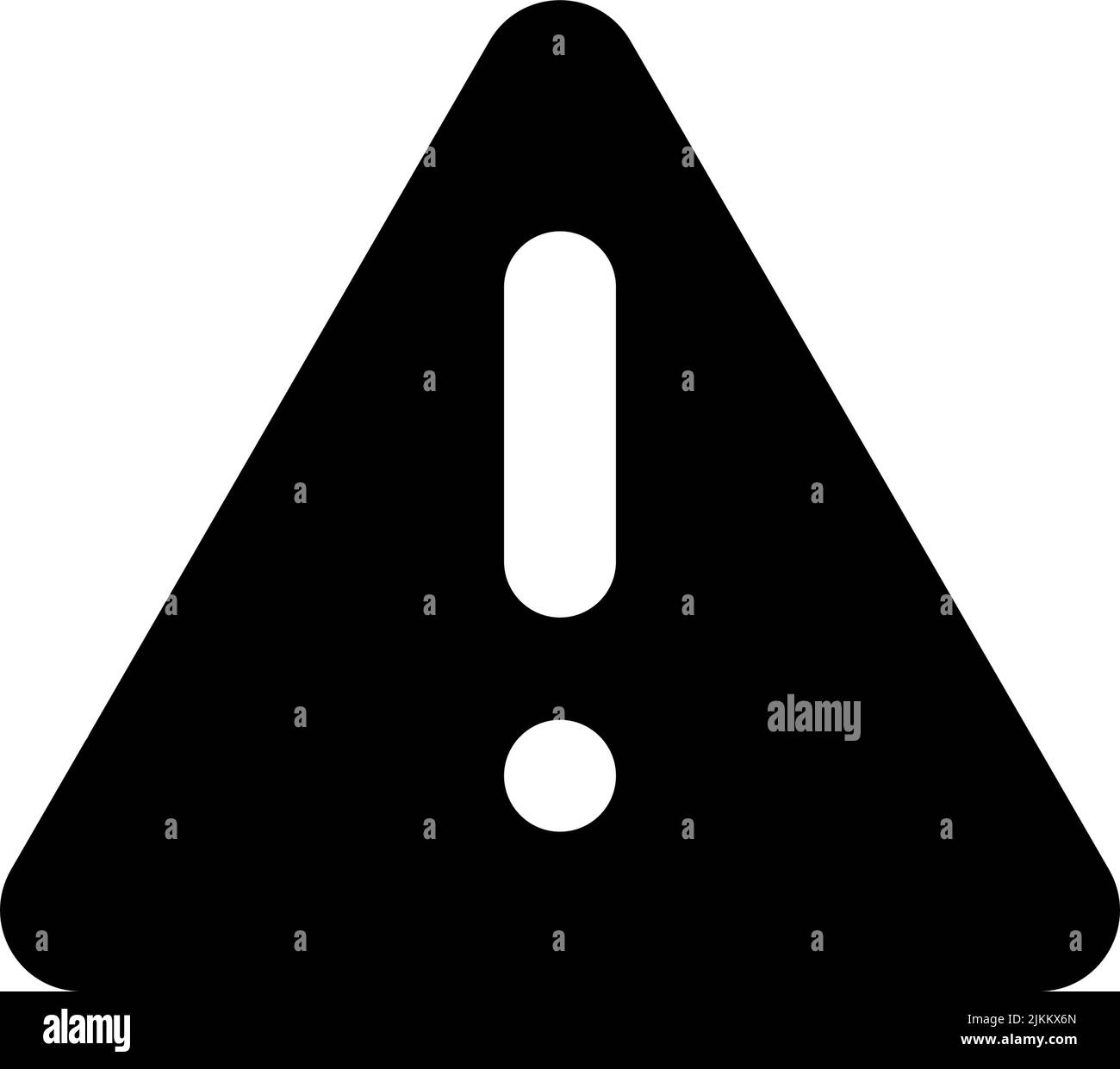 Triangle shaped caution sign black glyph ui icon Stock Vector Image ...