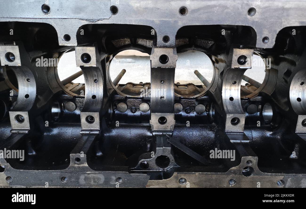 A closeup of an old disassembled engine under repair Stock Photo - Alamy