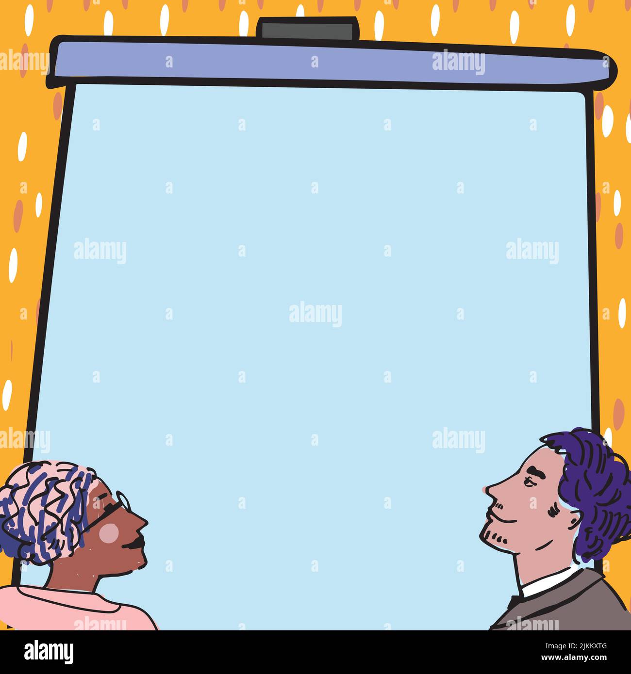 Man And Woman In Suits Presenting Important Informations On ...