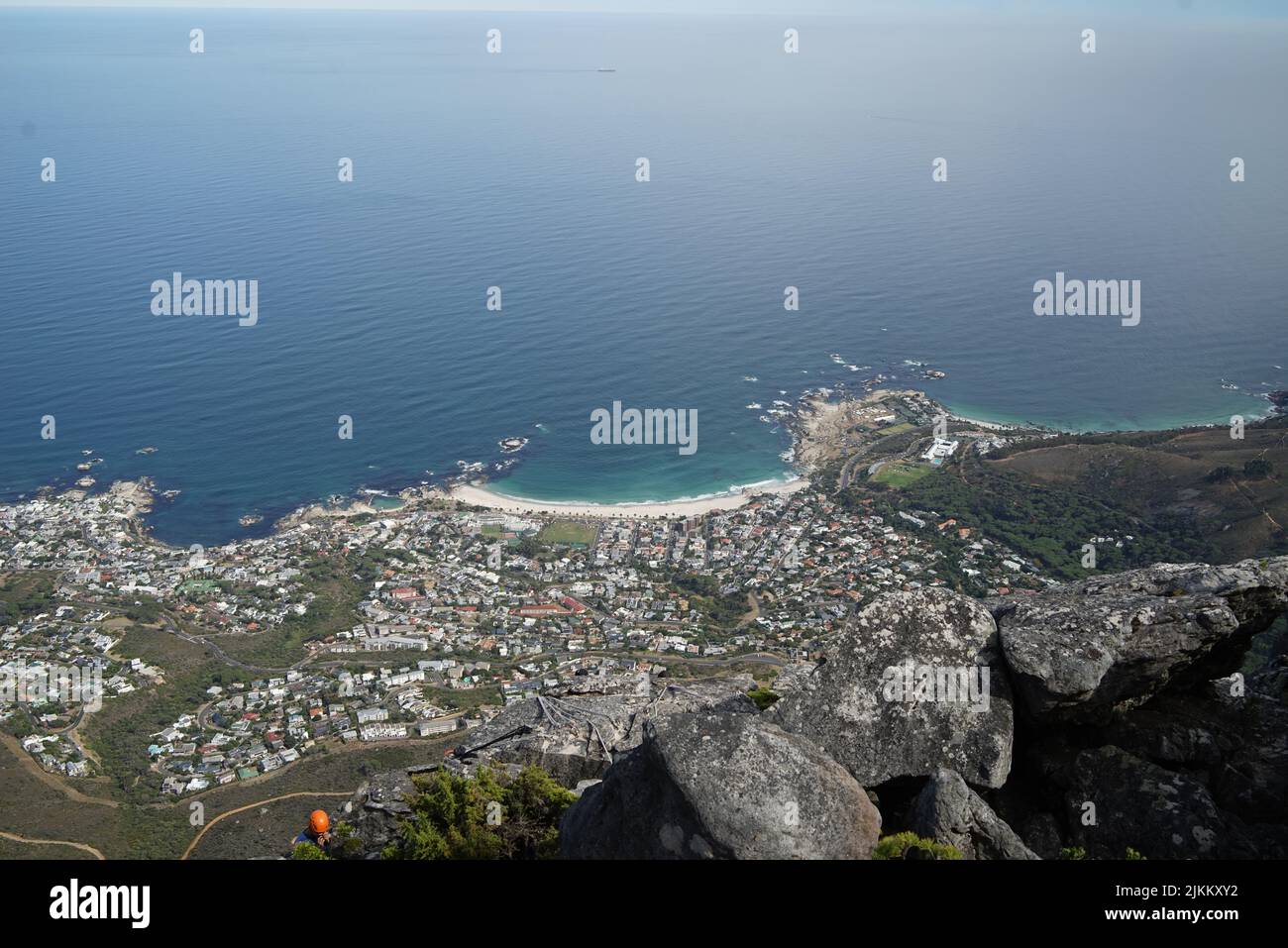 An aerial view of Clifton from Table Mountain, Cape Town, Western Cape ...