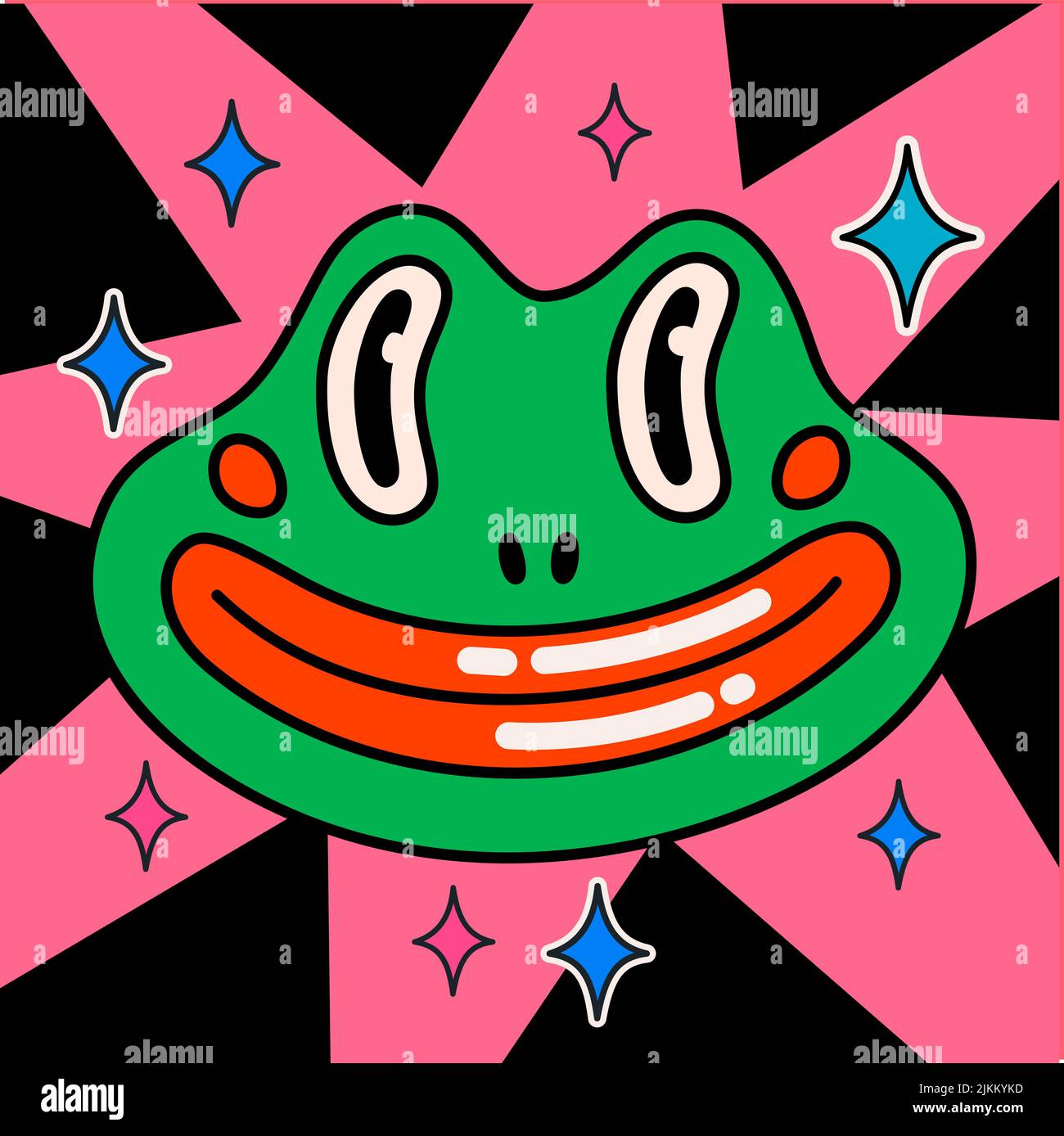 Cartoon vector funny cute frog Comic character Stock Vector Image & Art ...