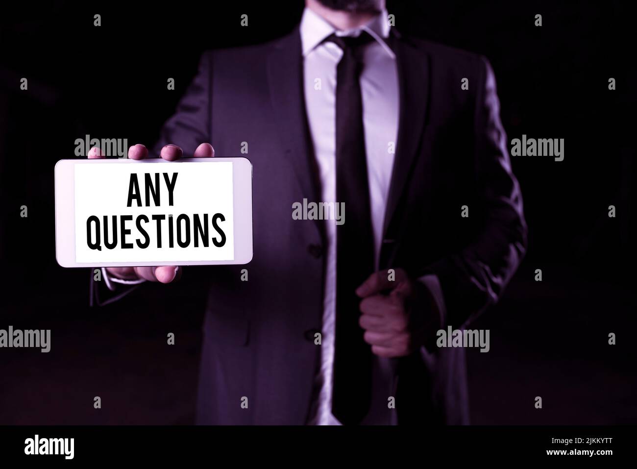 Hand writing sign Any Questions. Word for Clueless Blank face Inquiry ...