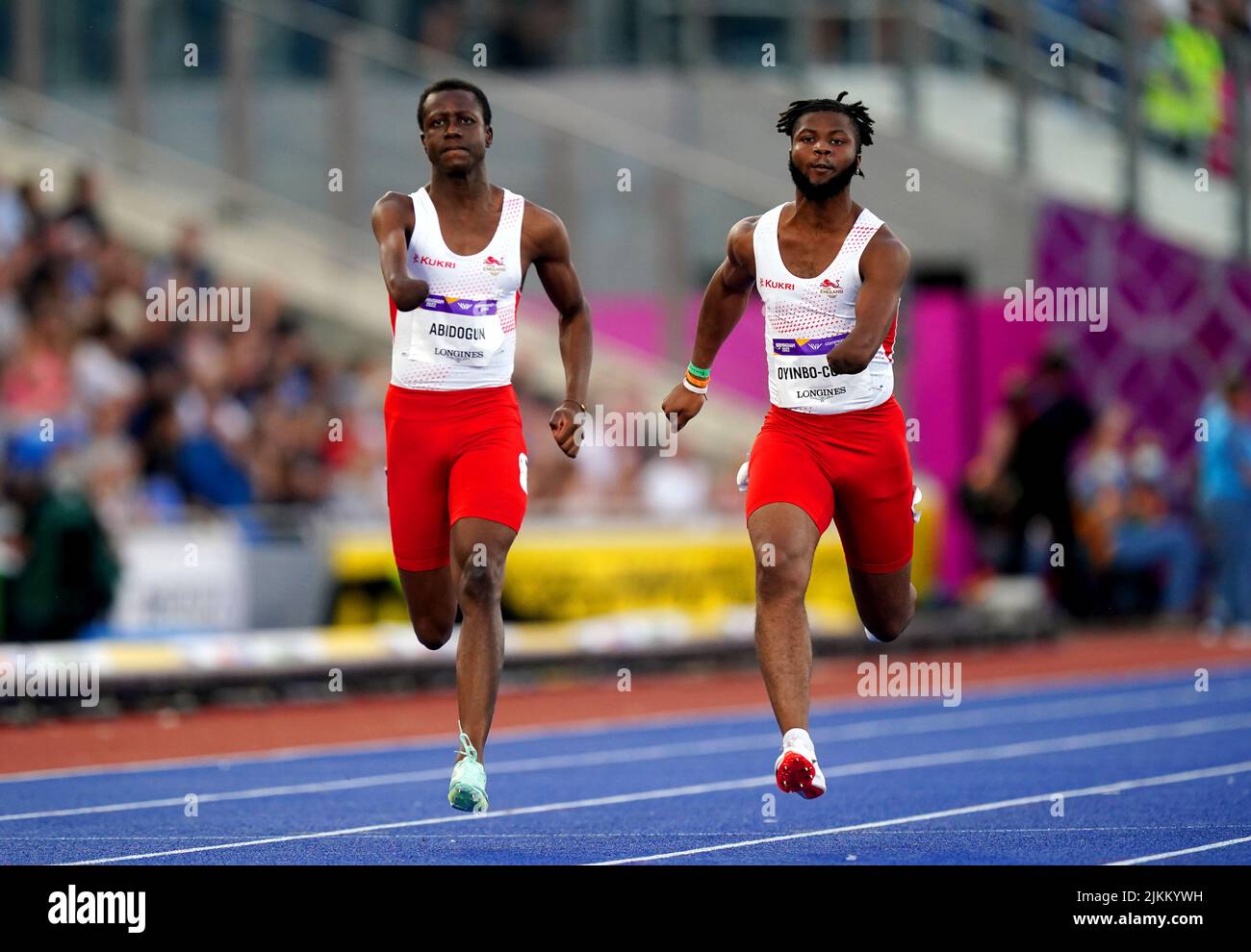 England's Ola Abidogun (left) and England's Emmanuel Temitayo Oyinbo ...