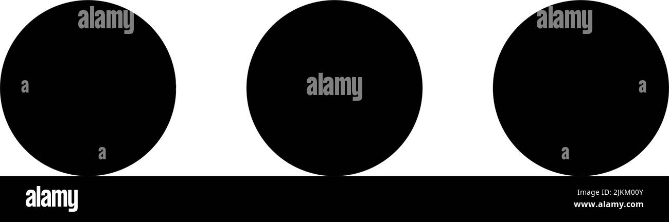 Three horizontal dots menu black glyph ui icon Stock Vector Image & Art ...