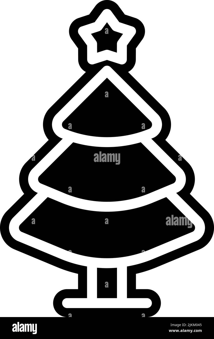 christmas tree icon black vector illustration Stock Vector Image & Art ...
