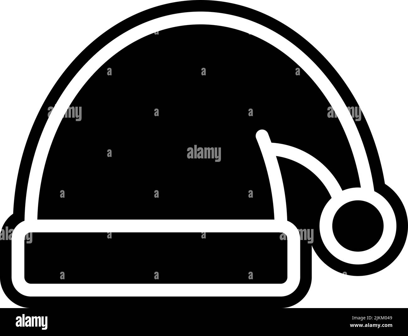 christmas cap icon black vector illustration Stock Vector Image & Art ...