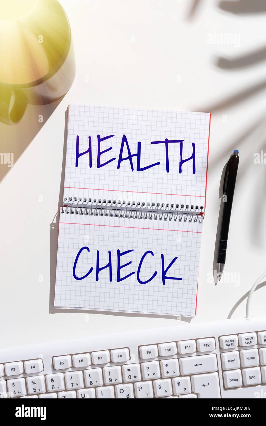 Conceptual caption Health Check. Business concept Medical Examination ...