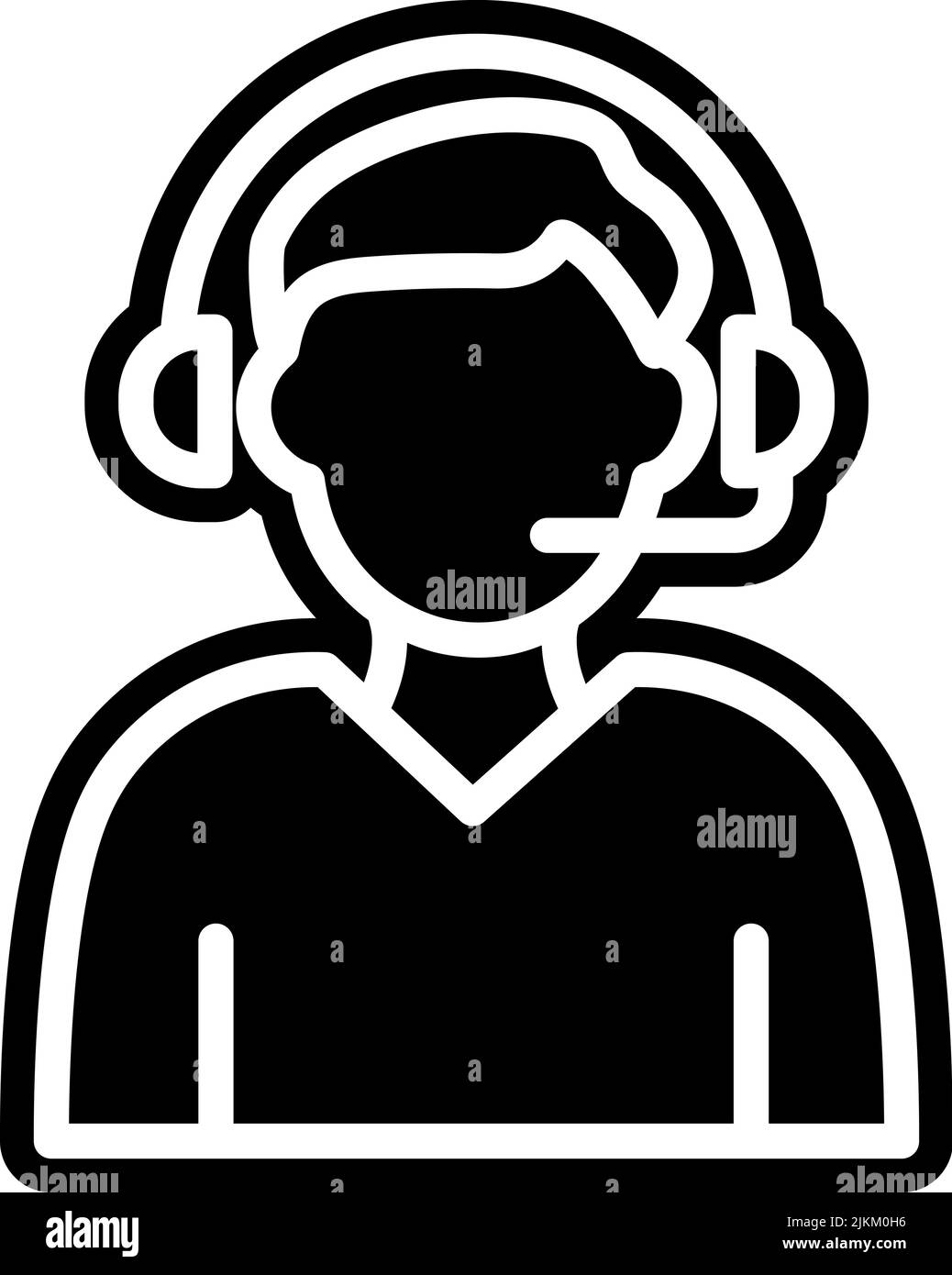 call center agent icon black vector illustration Stock Vector Image ...